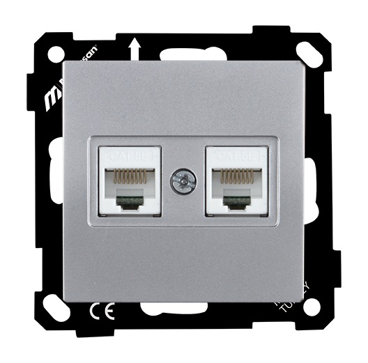 Mutlusan: Mek+Tuş Data Prizi 2*Rj45 (Cat5e)