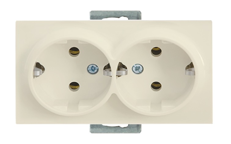 Mutlusan: Rita Mek+Tuş İkili Topraklı Priz Porselen